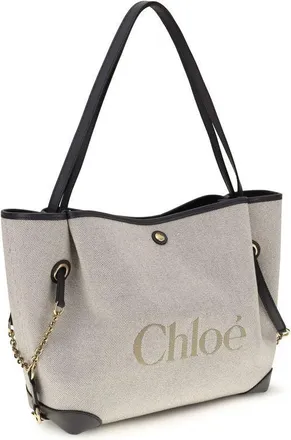 Chlo&eacute; Womens Gray Cotton Shoulder Bag