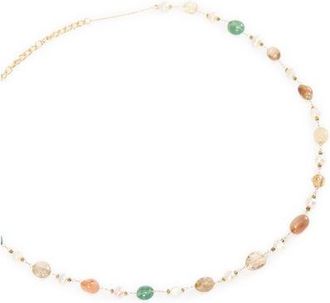 Au Printemps Paris Collier avec pierres de gemmes et perles
