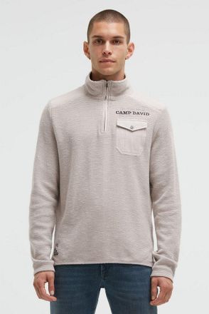 Camp David Sweater mit Stickerei &uuml;ber der Brusttasche