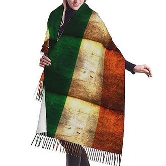 Generic Drapeau Irlandais Femme &Eacute;charpe &Eacute;l&eacute;gant Ch&acirc;le Avec Gland Etole Pour Mariage Soir&eacute;e Hiver Automne
