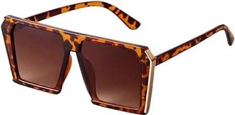 Generic Lunettes de soleil surdimensionnées vintage pour femmes et hommes rétro avec bords métalliques Violet miroir