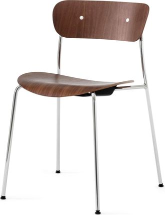 & Tradition Chaise Pavilion AV1, pi&egrave;tement chrom&eacute; - Lot de 2 & Tradition