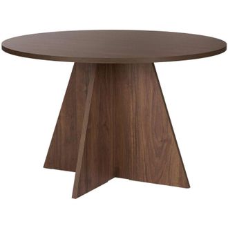Hanah Home Table &agrave; manger en bois Virella - 120 x 120 x 75 cm - Noyer