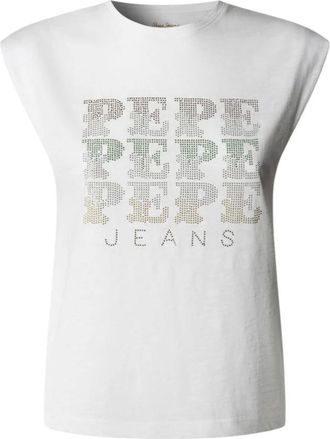 Pepe Jeans London Femme, Tops, Blanc, Taille: 38 FR Luj&aacute;n Sleeveless Top