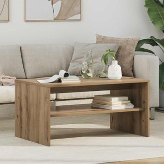 vidaXL vidaXL Table basse Ch&ecirc;ne artisanal 80 x 50 x 40 cm Bois ding&eacute;nierie