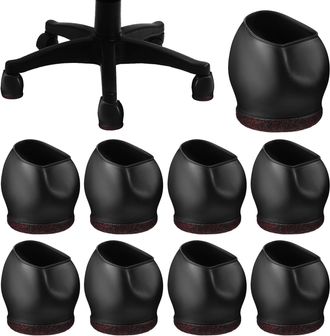 Artibetter Outanaya 10 St&uuml;ck M&ouml;belrollen&uuml;berz&uuml;ge TPE rutschfest und Verschlei&szlig;fest f&uuml;r 45 55cm Stuhlrollen Bodenschutz f&uuml;r Hartholz und Teppichb&ouml;den Ger&auml;uschredu