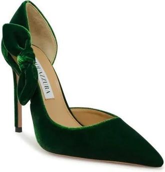 Aquazzura Hohe Schuhe - Vbthigp0-Vel-Mch Green Velvet Bow Tie Pump 105 - Gr. 36,5 (EU) - in Schwarz - für Damen