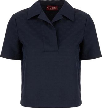 Gucci GG Polo Shirt - - Tops - Damen - Blau - S