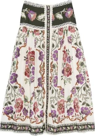 Farm Rio Farm Rio, Femme, Jupes, Multicolore, Taille: 42 FR Falda Natural Est Flores Botones