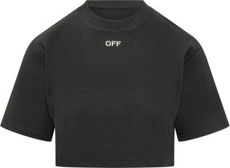 Off-white Femme, Tops, Noir, Taille: 40 FR T-shirt Court C&ocirc;tel&eacute;