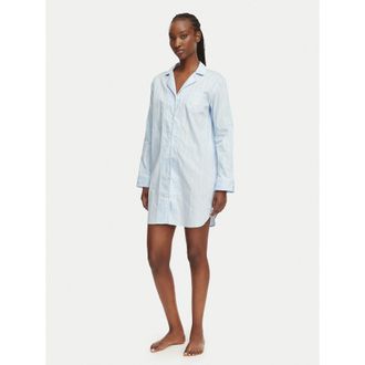 Lauren Ralph Lauren Nachthemd ILN32507 Hellblau Relaxed Fit