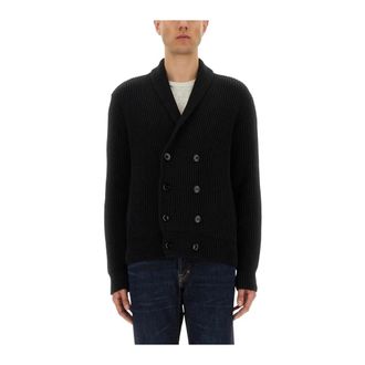 Tom Ford Wollseiden-Strickjacke mit Schalkragen - - Knitwear - Herren - Schwarzk - M