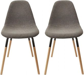 The Home Deco Factory The Home Deco Factory - Lot De 2 Chaises Scandinave En Tissu Phenix Gris Fonc&eacute; Home Deco Factory