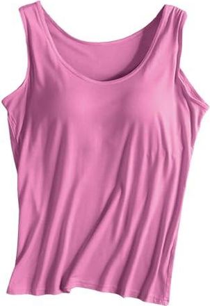 Generic D&eacute;bardeur athl&eacute;tique int&eacute;gr&eacute; pour femme - Sans armatures - Sans manches - Avec soutien-gorge int&eacute;gr&eacute; - Col rond - Pour l&eacute;t&eacute; - Tendance - Pour le sport