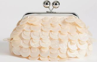 Topshop Maeve - Petite pochette ornement&eacute;e - Blanc cass&eacute;