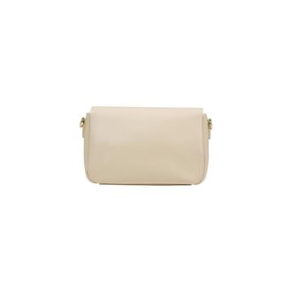 Love Moschino Logo-Embossed Polyurethane Shoulder Bag - Beige