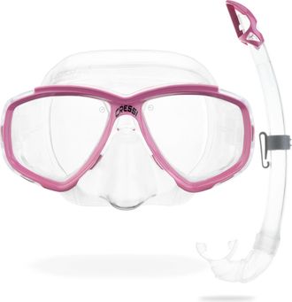 Cressi Perla Taucherbrille mit Schnorchel Mexico - Schnorchelset Erwachsene zum Tauchen & Schnorcheln - Gehärtetes Glas, Silikonrand, Spritzschutz, Mikroschn