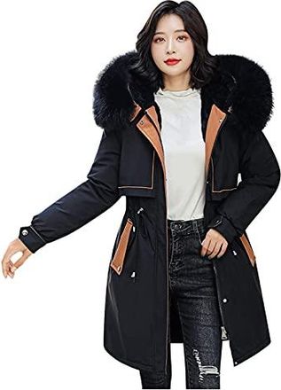 Generic Vestes pour femmes, surdimensionn&eacute;es, tendance, dense, &agrave; capuche, v&ecirc;tements dext&eacute;rieur mi-longs, manteaux &eacute;pais avec cordon de serrage et poche 2026, 