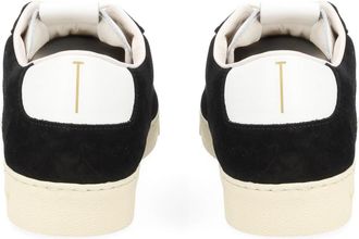 Tom Ford Logo Black Leather Sneaker - Black