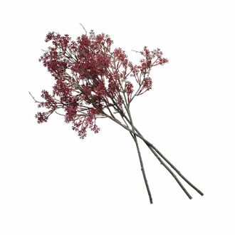Loberon Deko-Blume 3er Set Lac Serein - Naturgetreue Verzweigung, individuelle Gestaltung, Bordeaux, pflegeleicht - Eisendraht, Bordeaux