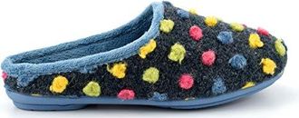 Sleepers Amy - Chaussons Mules à Pois - Femme (39 EUR) (Bleu)