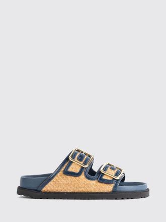 Birkenstock Sandales 1774 Arizona en raphia et cuir avec double bride