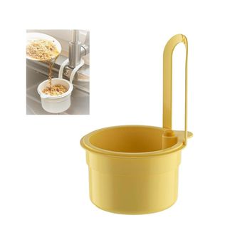 Generic 2025 Neues Wasserhahn-Hängesieb, Spülbecken-Siebkorb, Wasserhahn-Hängesieb, Abtropfkorb mit automatischer Entleerung (Yellow)