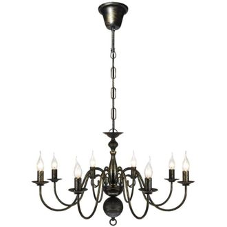 vidaXL Vidaxl - Lustre en m&eacute;tal noir antique 8 x E14 ampoules