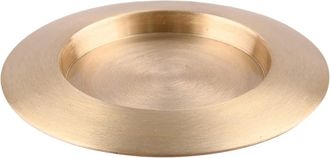 NKlaus Kerzenteller rund &Oslash; 13cm Messing Gold matt Kerzenhalter Dekoteller Tischdeko 10548