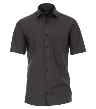 Casamoda Kurzarmhemd CASAMODA, Herren, Gr. 40, N-Gr, grau (dunkelgrau), Web, Obermaterial: 100% Baumwolle, unifarben, regular fit h&uuml;ftbedeckend, Rundhals, Hemd