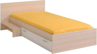 Parisot Lit enfant 90 x 190 cm avec 1 tiroir - Coloris : Naturel et blanc - iplia