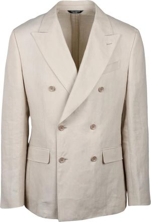 Dolce & Gabbana Homme, Costumes, Beige, Taille: L Doppiopetto Jacket
