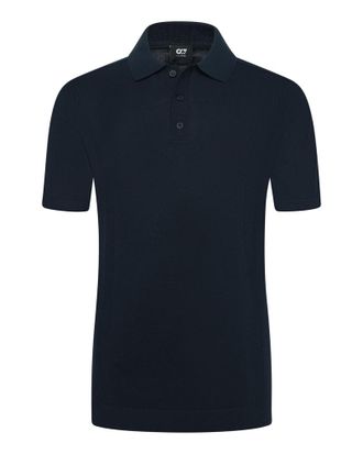 AlphaTauri Unifarbenes Strick-Poloshirt mit Leinenanteil in
