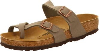 Birkenstock Mayari Damen Zehensteg Sandalen,Grau (Nubuck Stone Nubuck Stone),36 EU