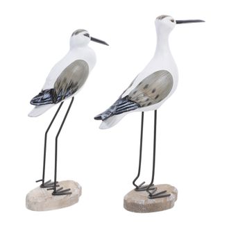 Cabilock 2 St&uuml;ck Holz M&ouml;wen Ornamente Realistische Seem&ouml;we Tischskulptur f&uuml;r Nautische Dekoration und Garten Deko als zu Weihnachten oder Neujahr