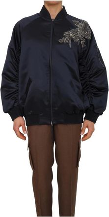 Blugirl Femme, Vestes, Bleu, Taille: 40 FR Bomber Douchesse C/Patch