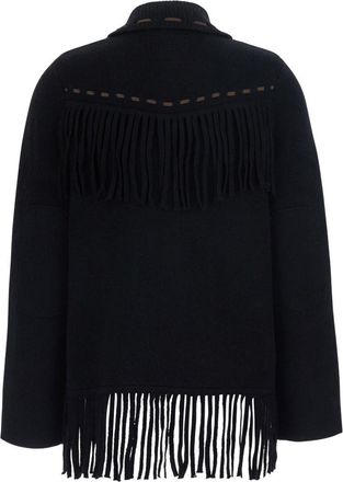 Guest In Residence Fringed Cashmere & Wool Jacket - Black