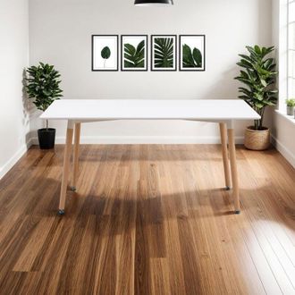 M&S Collection M&s - Table de repas style scandinave 120x80x75 cm blanc - scandi