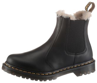 Dr. Martens Chelseaboots DR. MARTENS Leonore, Damen, Gr. 36, schwarz, Elastischer Einsatz, Leder, Schuhe, Chunky Boots, Plateau Schuh, Boots mit Warmfutter, Topse