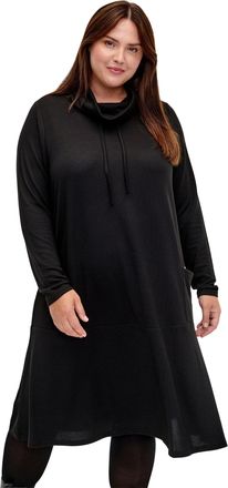 Zizzi Frauen Große Größen Kleid Langärmlig Jersey Größe 42-44 Black