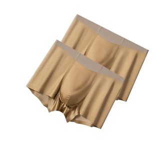 Generic Elegant Silk Sous-v&ecirc;tements en soie glac&eacute;e pour homme, cale&ccedil;ons boxeurs en soie de m&ucirc;rier pour homme, &eacute;vacuation de lhumidit&eacute;, respirant sans couture,