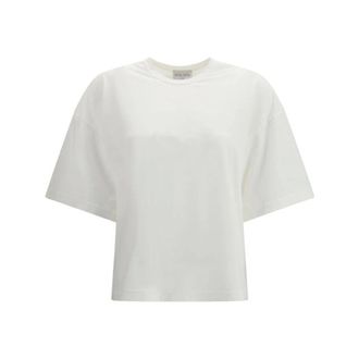 Forte_Forte Femme, Tops, Blanc, Taille: 36 FR T-shirt en coton avec col rond et manches courtes