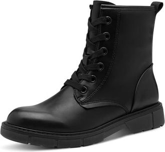 Marco Tozzi Bottines à lacets pour femme avec doublure intérieure douce végétalienne, Noir, 40 EU