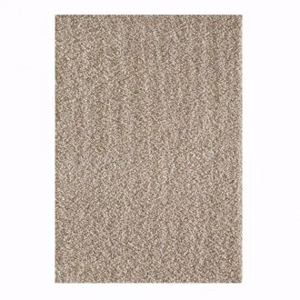 Dezenco Dezenco - Tapis longs poils shaggy 120x170 beige tiss&eacute; rectangle motif uni simple