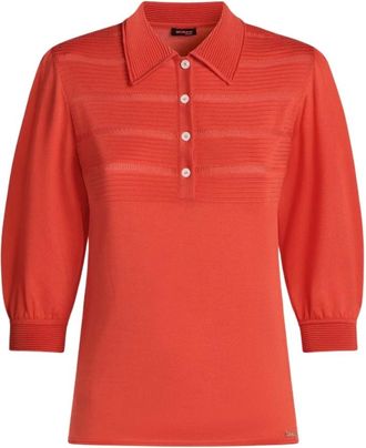 Kiton Femme, Tops, Rouge, Taille: 40 FR Polo en soie