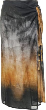 Souvenir Femme, Jupes, Multicolore, Taille: 40 FR Long Printed Wrap Midi Skirt