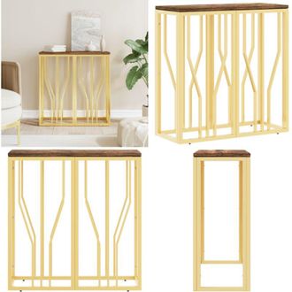 vidaXL Table console doré acier inoxydable et bois massif récupération - Table Basse - Table Dappoint - Meuble Déco - Mobilier Contemporain - Table Entrée