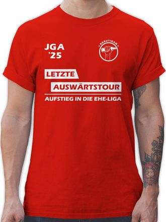 Shirtracer T-Shirt Herren - M&auml;nner - Letzte Ausw&auml;rtstour JGA 2025 I Br&auml;utigam Junggesellenabschied - 4XL - Rot - Groom Tshirt Shirt polter jungesellenabschied Po