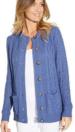 Balsamik Cardigan torsadé - Femme - Taille : 46/48 - Couleur : Jean