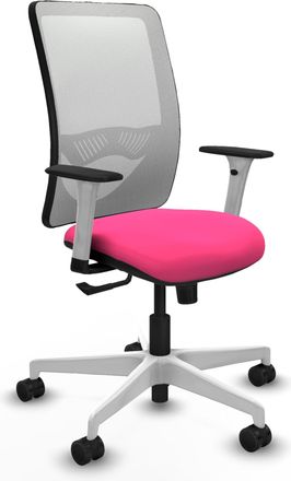 Piqueras y Crespo Rosa Schreibtisch Zulema mit wei&szlig;en und schwarzen Armlehnen, h&ouml;henverstellbare Lendenwirbelst&uuml;tze, ausgestattet mit Sincro 3 Positionen und Schneidesc